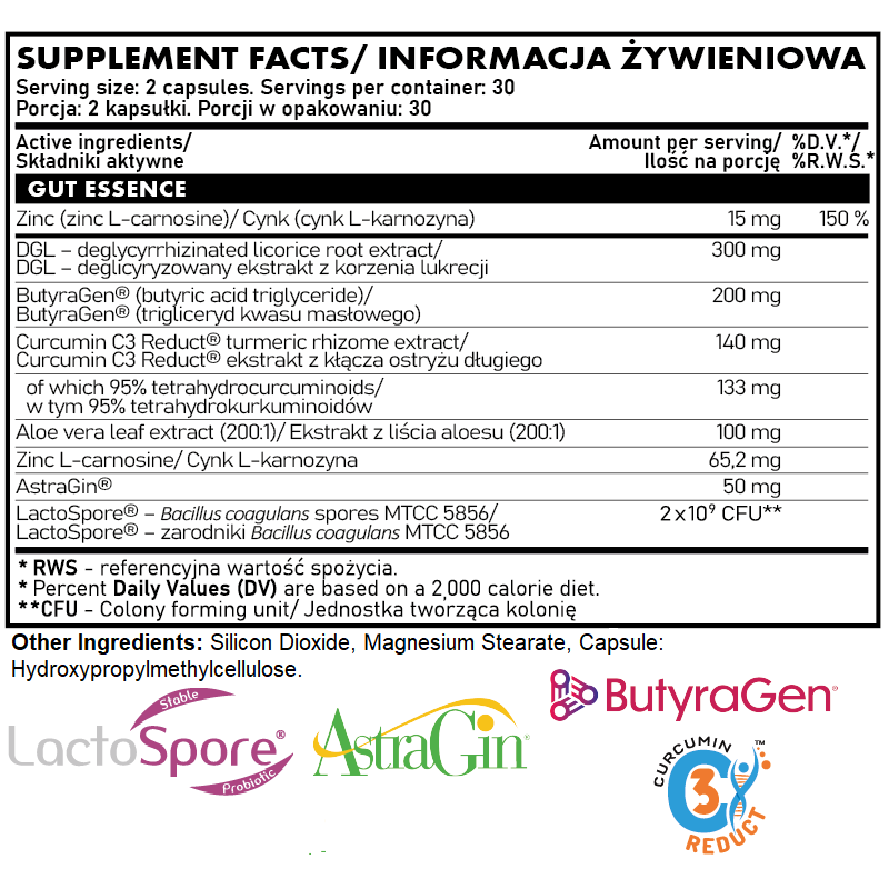 Phenom Gut Essence 60kaps. Kompleksowe Wsparcie Układu Trawiennego