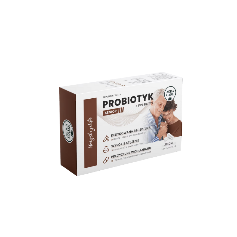 AuraCare Probiotyk Senior - 30kaps. Wsparcie Jelit