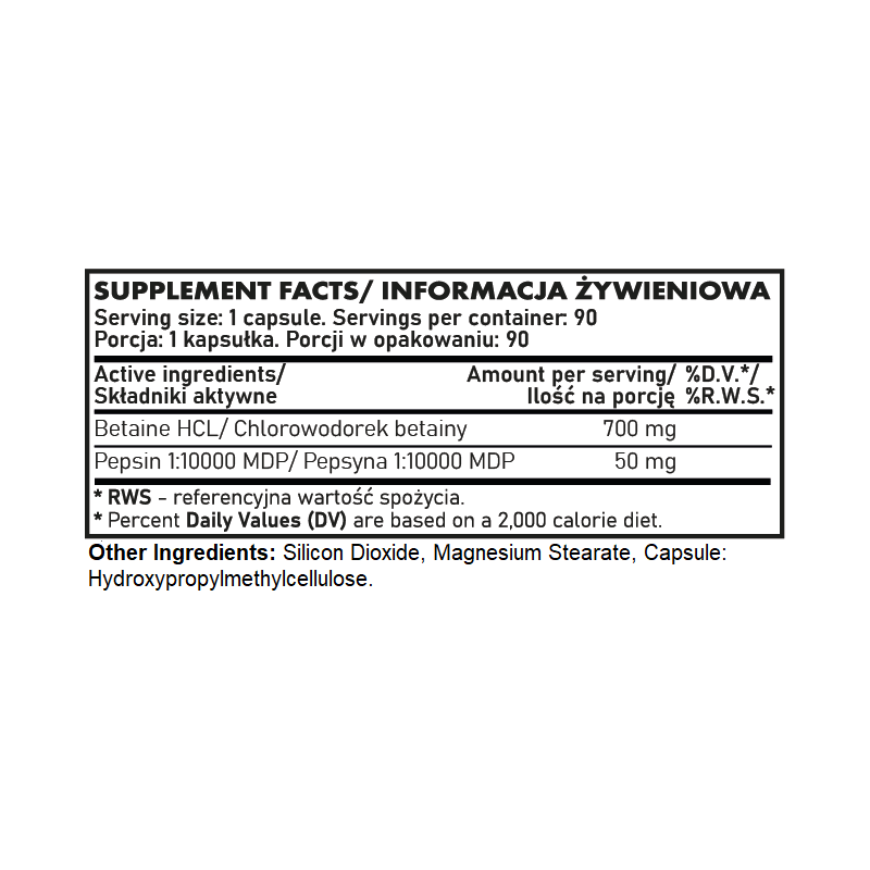 Phenom Betaina HCL 90kaps. Betaina Wydolność