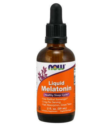 NOW Foods Melatonin Liquid 59ml Zasypianie Lepszy Sen