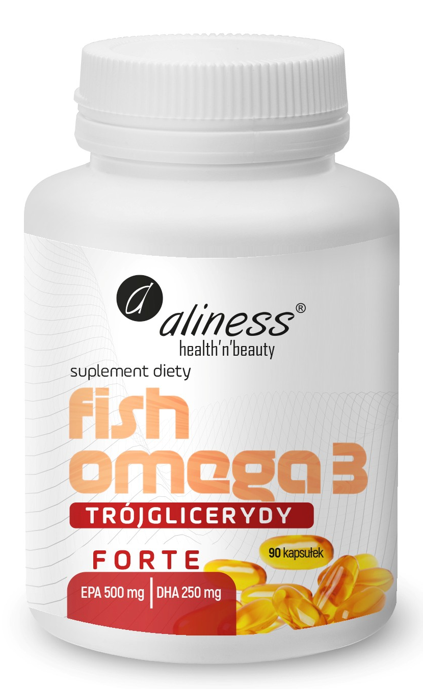 Aliness Fish Omega 3 FORTE Trój 500/250mg 90kaps Kwasy Tłuszczowe EPA DHA