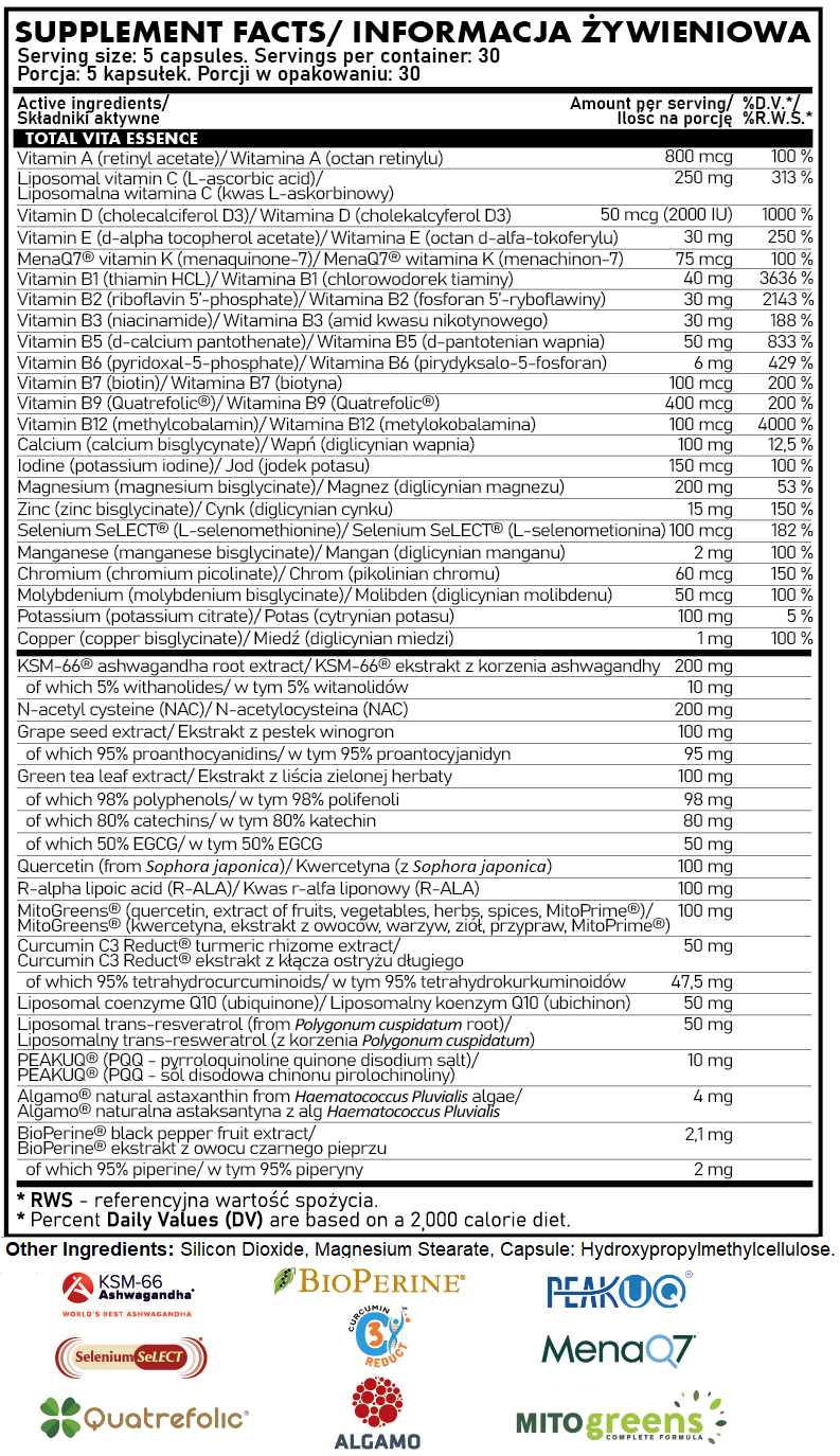 Phenom Total Vita Essence 150kaps. Kompleks Witaminy i Minerały